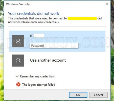 How To Fix "your Credentials Did Not Work" On Windows 10 - Biên Thùy